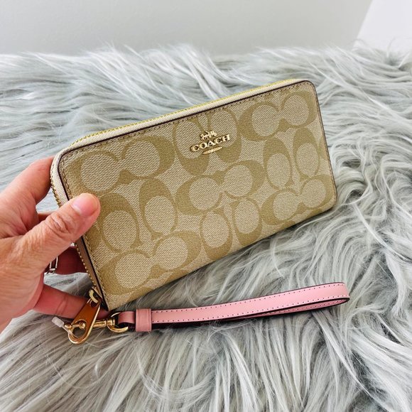 Coach | Bags | Coach Long Zip Around Wallet In Signature Canvas | Poshmark